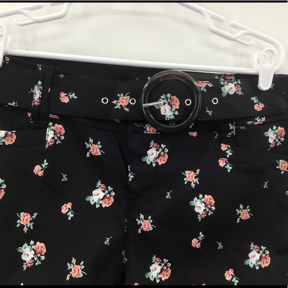 torrid | Shorts | Torrid Floral Stretch Belted Sateen Cuffed Shorts ...